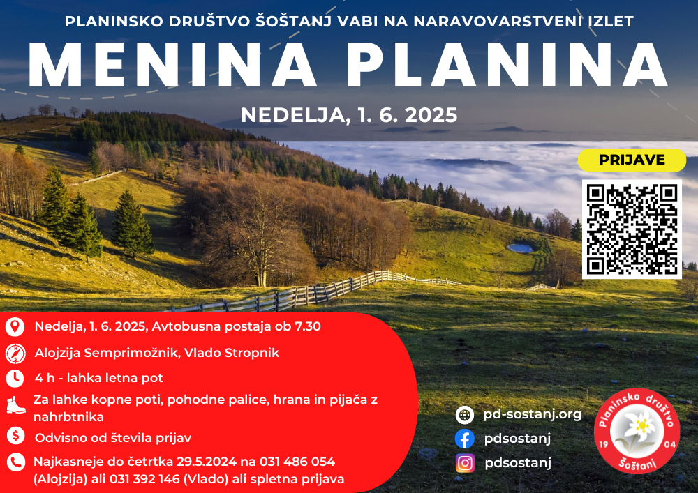 Planinsko društvo Šoštanj | MENINA PLANINA 1508m