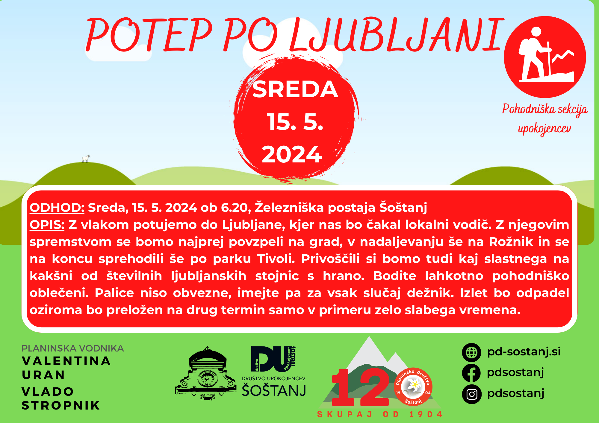 Planinsko društvo Šoštanj | Sekcija upokojencev: Potep po Ljubljani