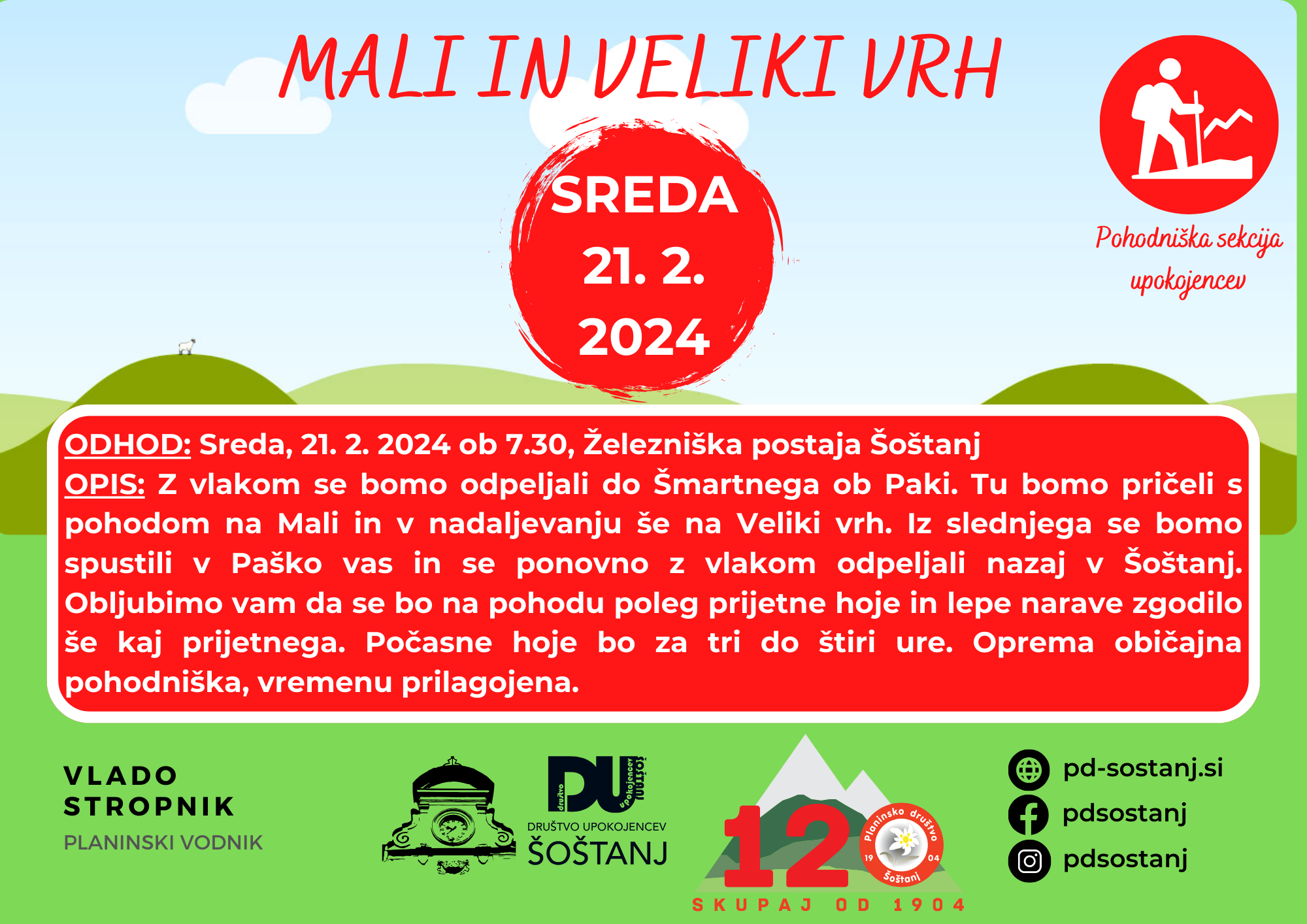 Planinsko društvo Šoštanj | Sekcija upokojencev: Mali in Veliki vrh